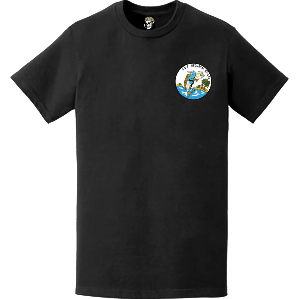 USS Medregal (SS-480) Submarine Left Chest Logo Emblem T-Shirt