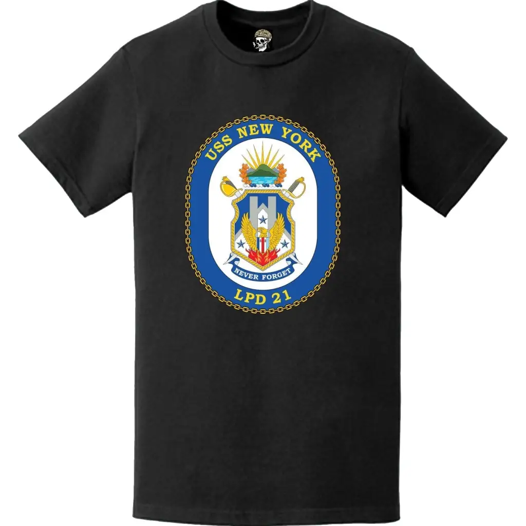 USS New York (LPD-21) Ship's Crest Emblem T-Shirt - U.S. Navy Military ...