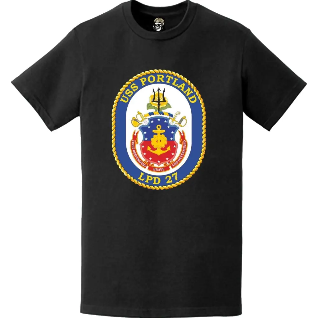 USS Portland (LPD-27) Ship's Crest Emblem T-Shirt - U.S. Navy Military ...