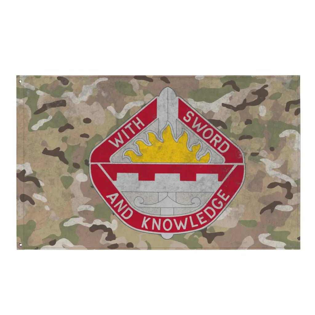1401st Engineer Battalion Logo Emblem OCP Camo Indoor Wall Flag
