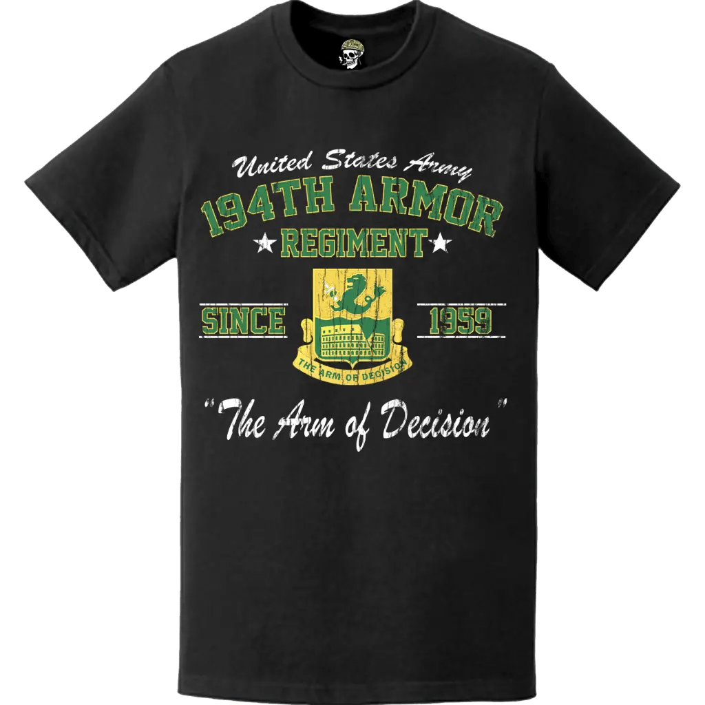 194th Armor Regiment Since 1959 U.S. Army Unit Legacy Distressed T-Shi