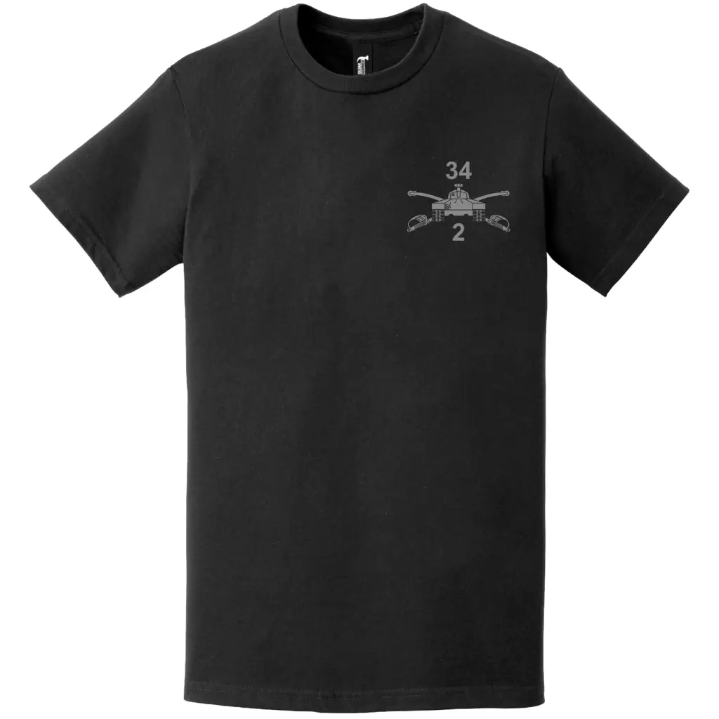 2-34 Armor Regiment Logo Emblem Left Chest T-Shirt
