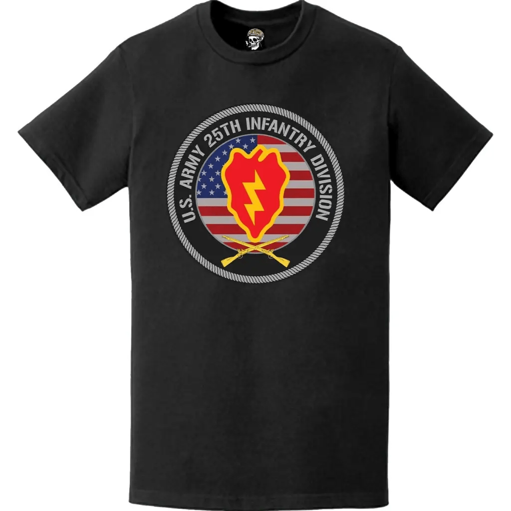 25th Infantry Division (25th ID) American Flag Crest T-Shirt